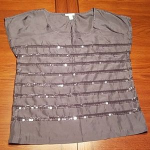 J. Crew | Tops | Jcrew Silk Shell Sequin Bling | Poshmark